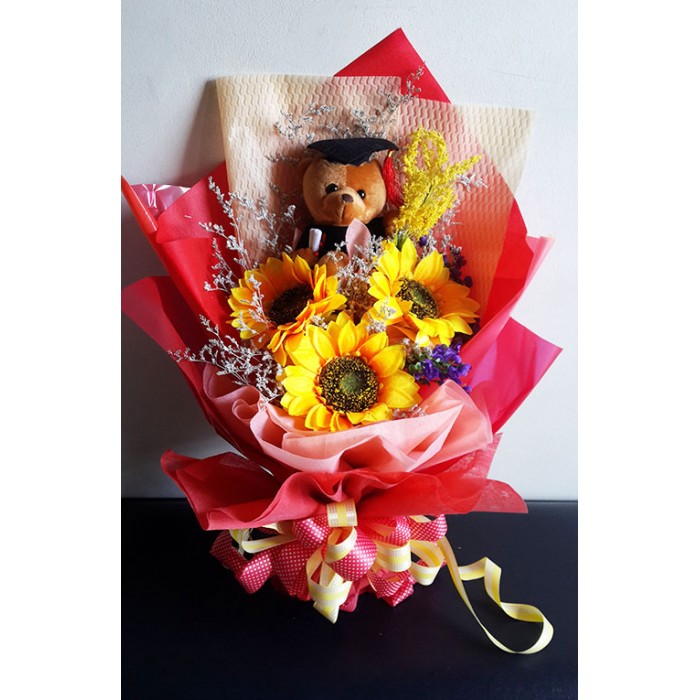 Graduation Artificial Sunflower Bouquet
