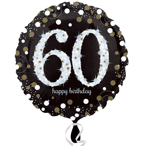 Sparkling Birthday Number Balloon - Age 60